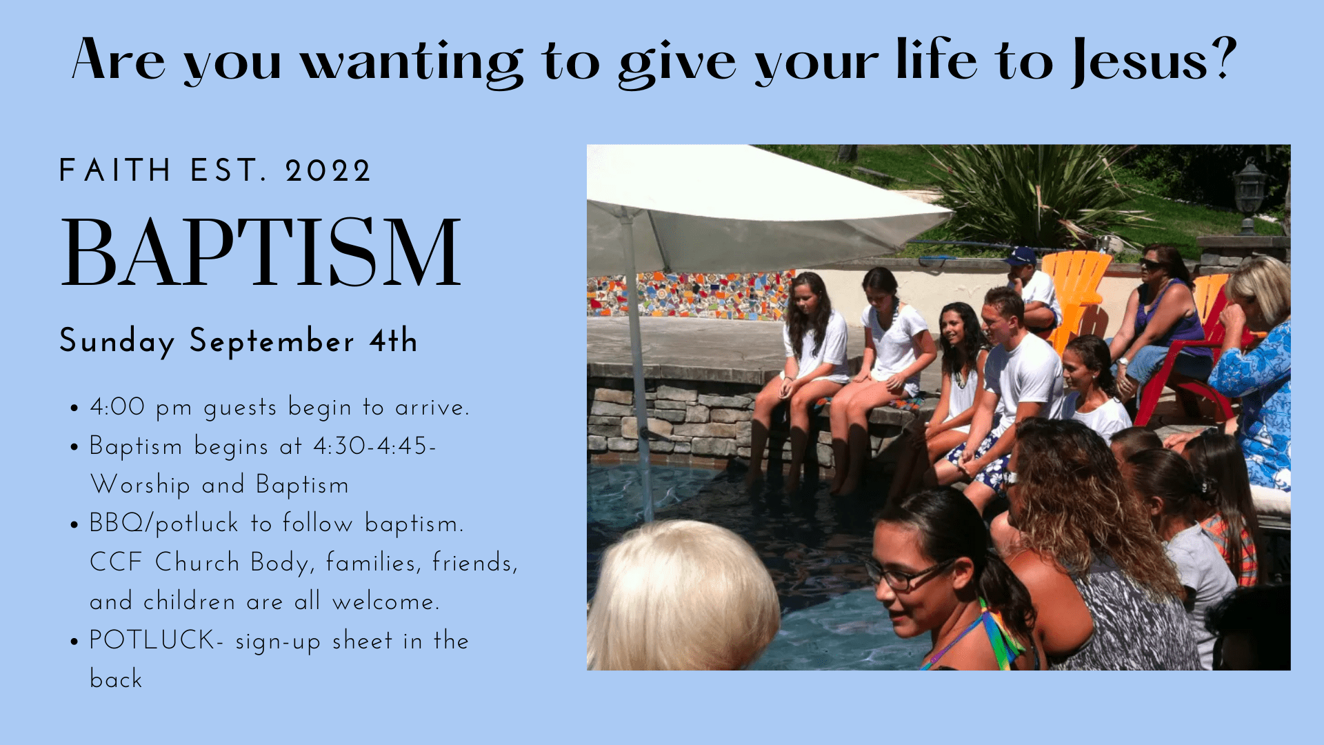 Baptism - Community Christian Fellowship